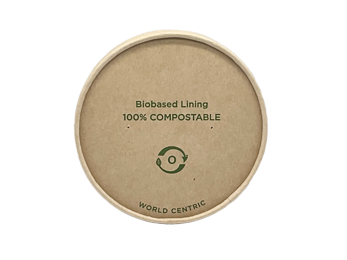 World Centric® Compostable Kraft Paper Lid for 12-32 oz Bowls - 500 ...